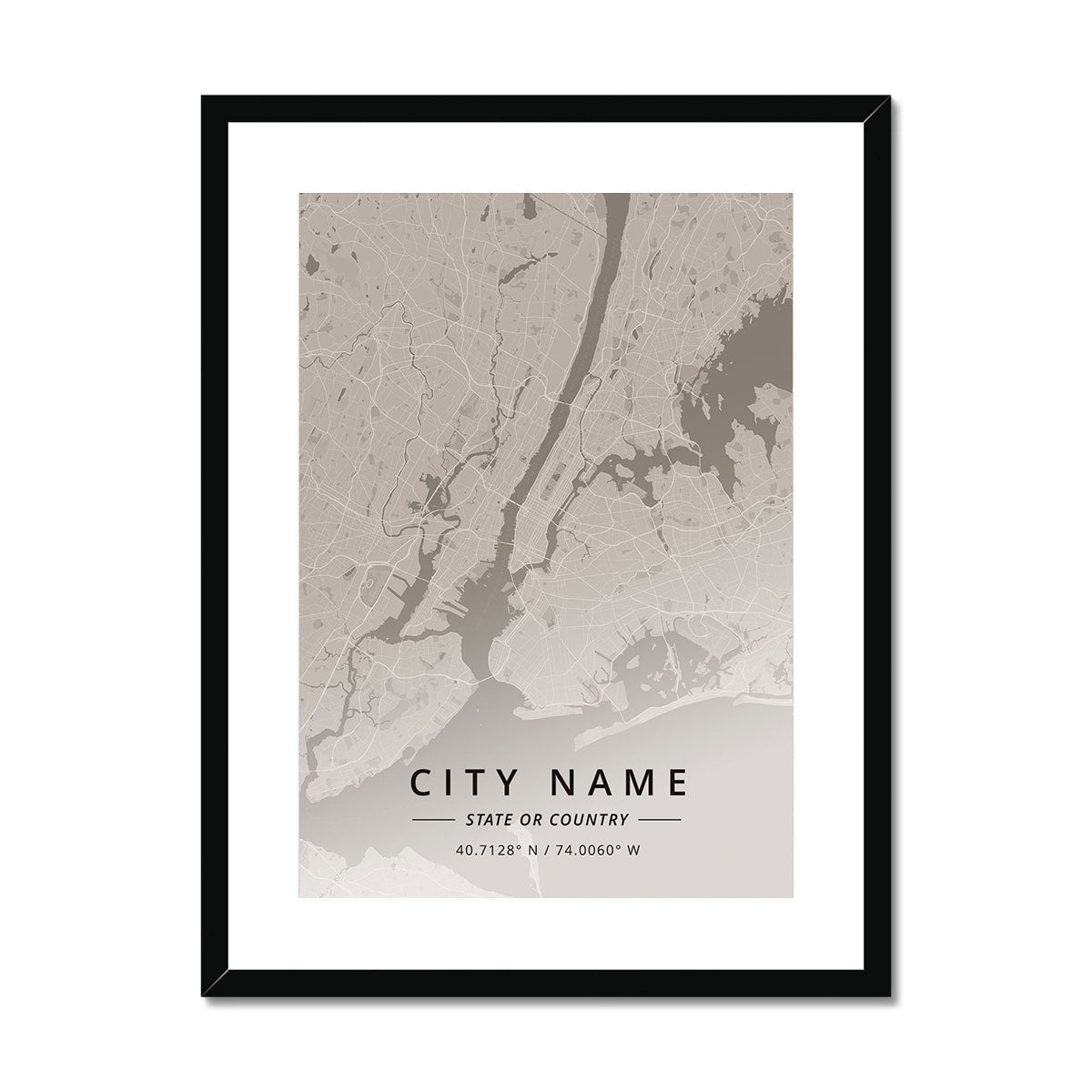 Custom Map - Mounted Map Print by doingly | Art Prints